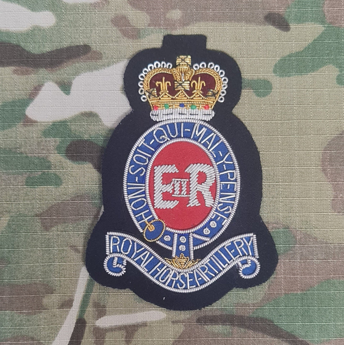 Royal Horse Artilery RHA Hand Embroidered Wire Bullion Blazer Badge ...