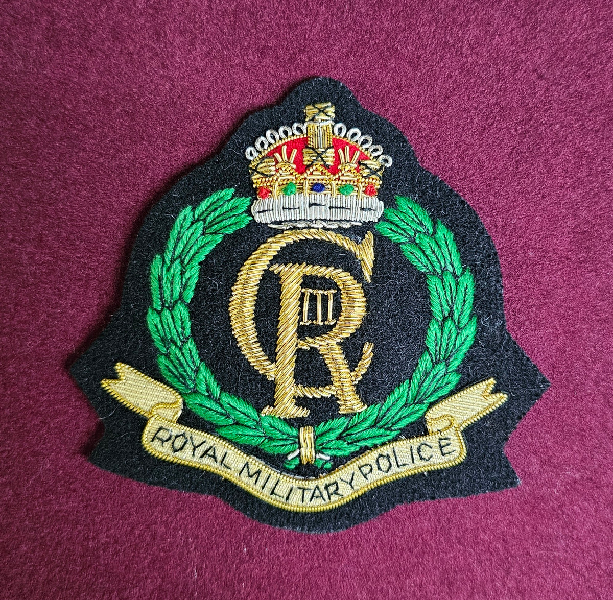 Royal Military Police (RMP) Hand Embroidered Wire Bullion Blazer Badge ...