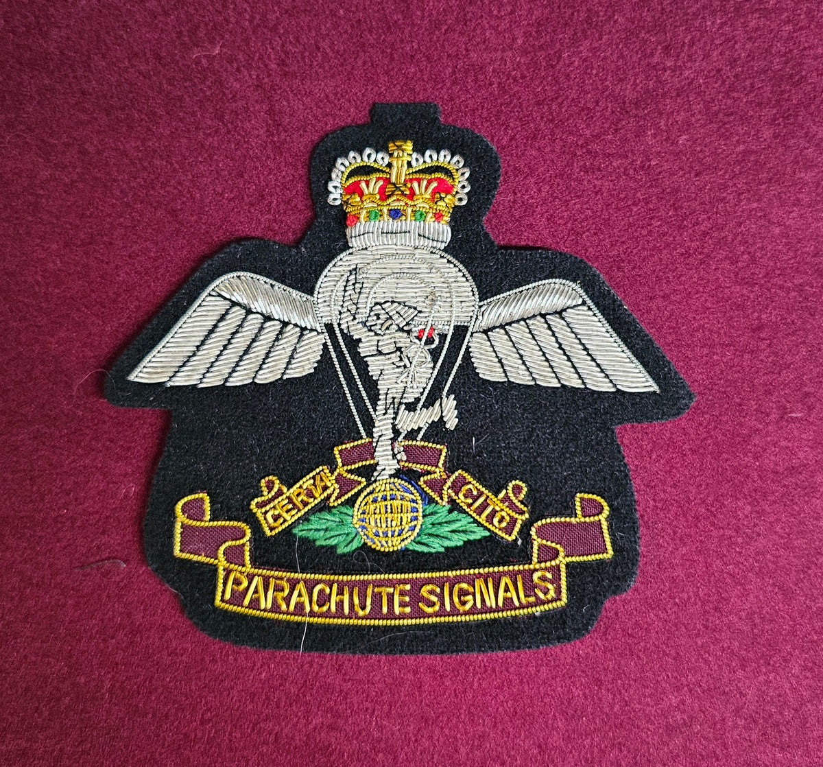 216 Parachute Signal Squadron (EIIR) Hand Embroidered Wire Bullion Bla ...