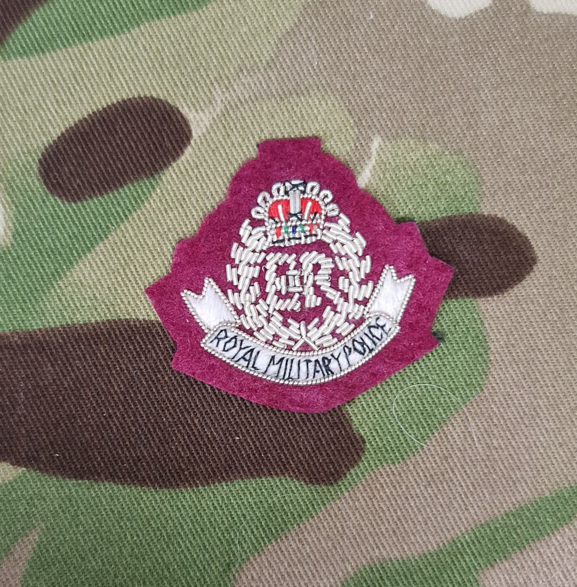 Royal Military Police / RMP Maroon Officers Bullion stitched Beret Bad ...