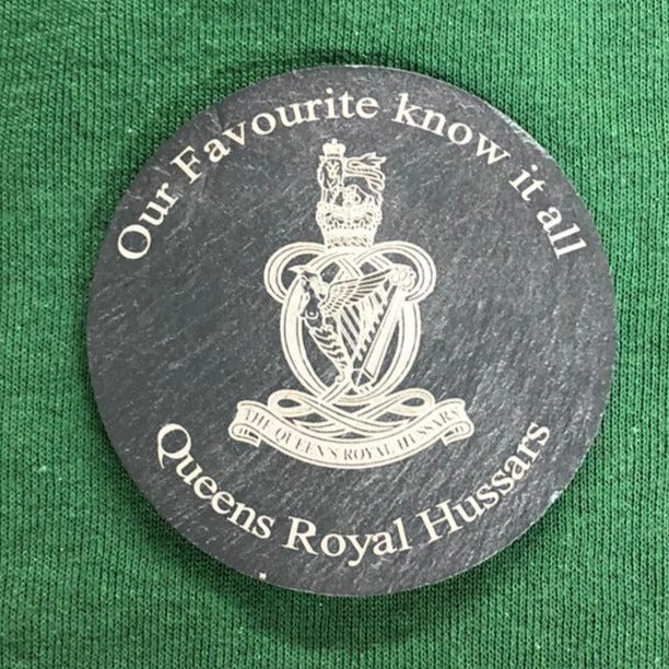 Regimental Personalised Engraved Slate Coasters - QRH Queens Royal Hus ...